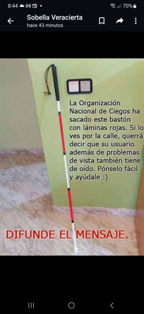 ¿Qué significan los bastones para ciegos con láminas rojas? - SURCOS ...